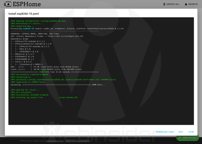 Błąd aktualizacji OTA w ESPHome dla ESP8266 ESP-01(S) i ogólne problemy z ESP32 S2 mini, czyli ...
